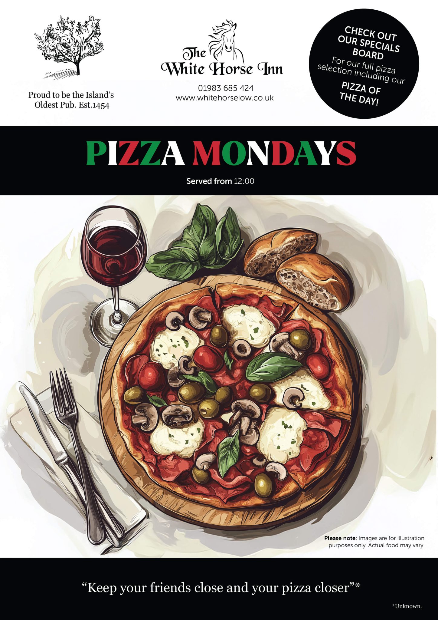 Pizza Monday – The White Horse Inn, Whitwell | Isle of Wight Pub